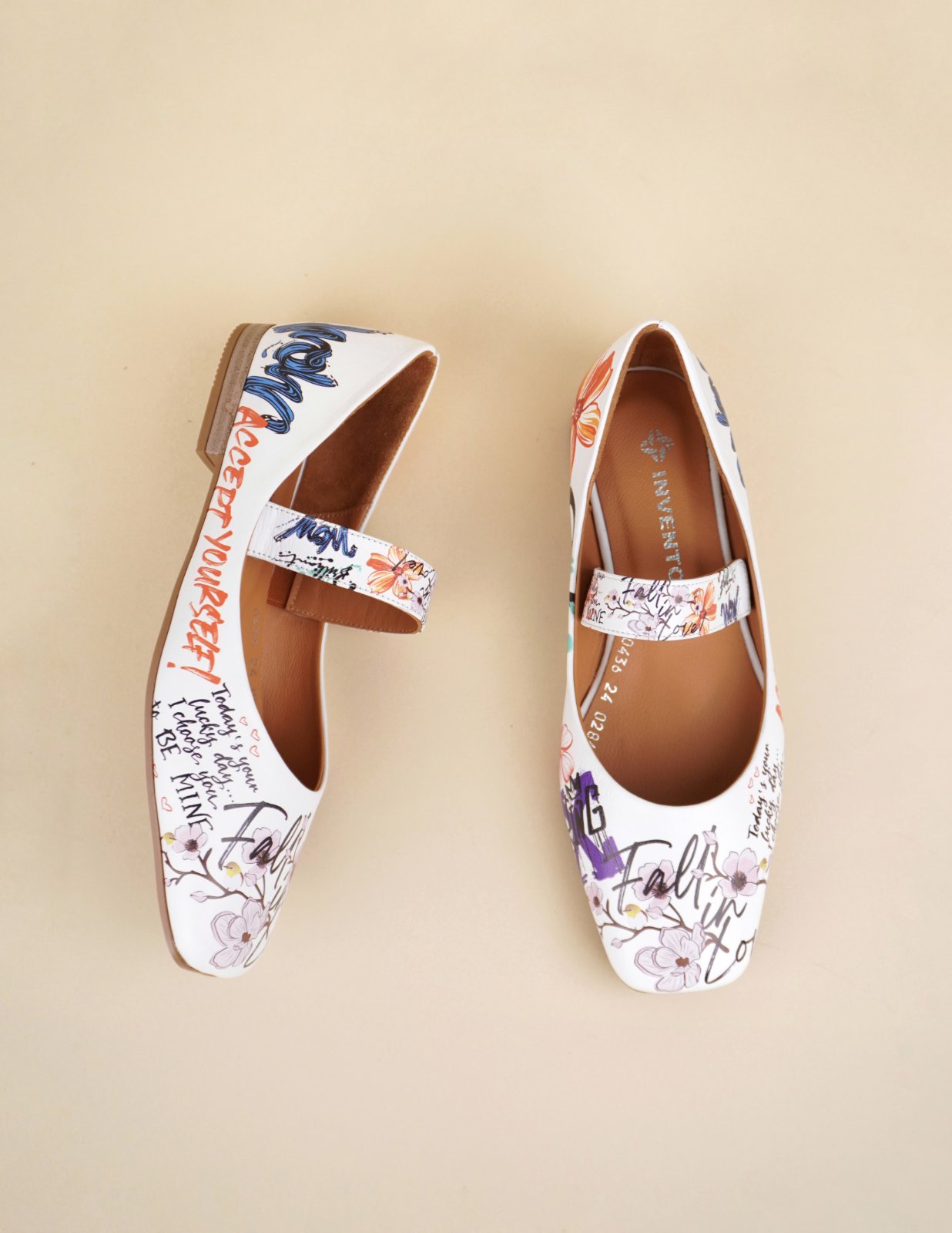 Kožne baletanke Invento 2860 White | Comfortino