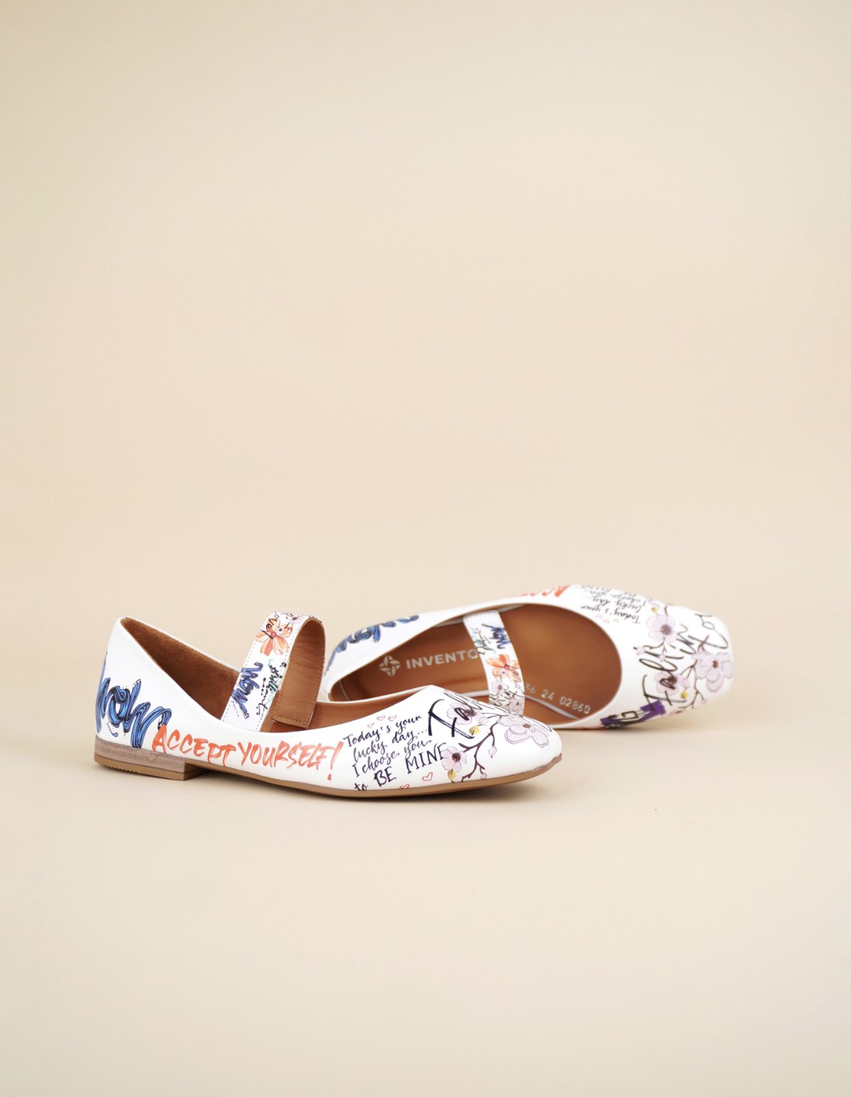 Kožne baletanke Invento 2860 White | Comfortino