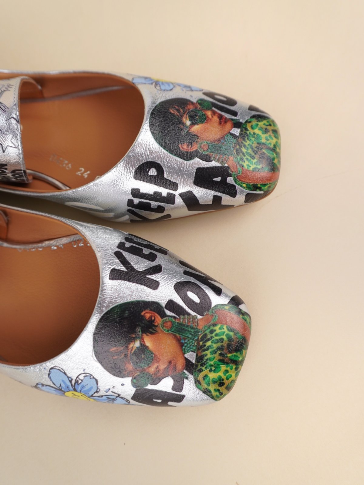 Kožne baletanke Invento 2859 Silver | Comfortino