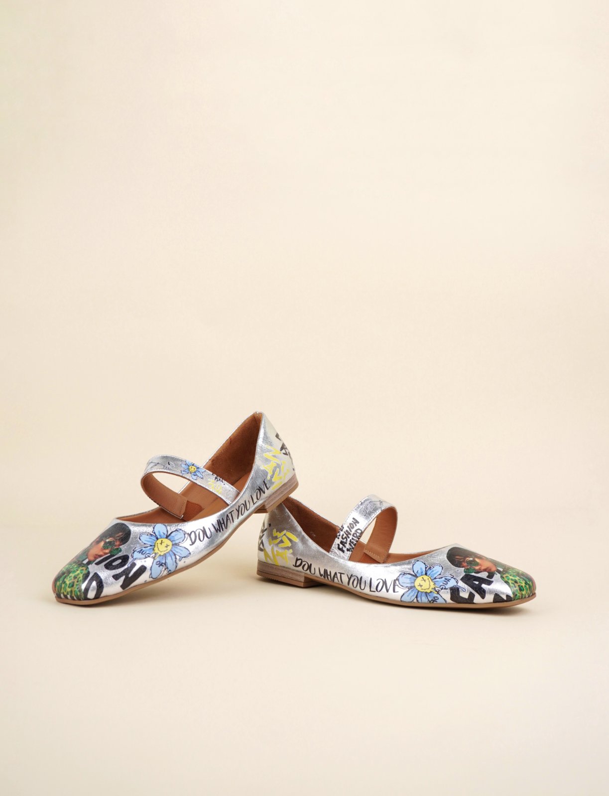 Kožne baletanke Invento 2859 Silver | Comfortino