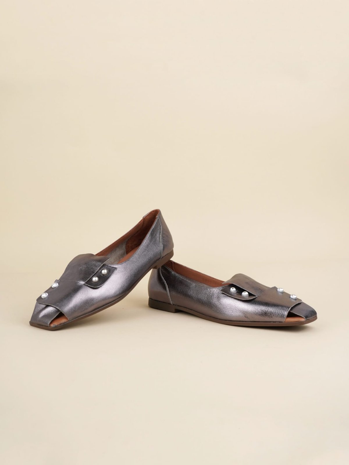 Kožne baletanke Invento 9757 Grey | Comfortino