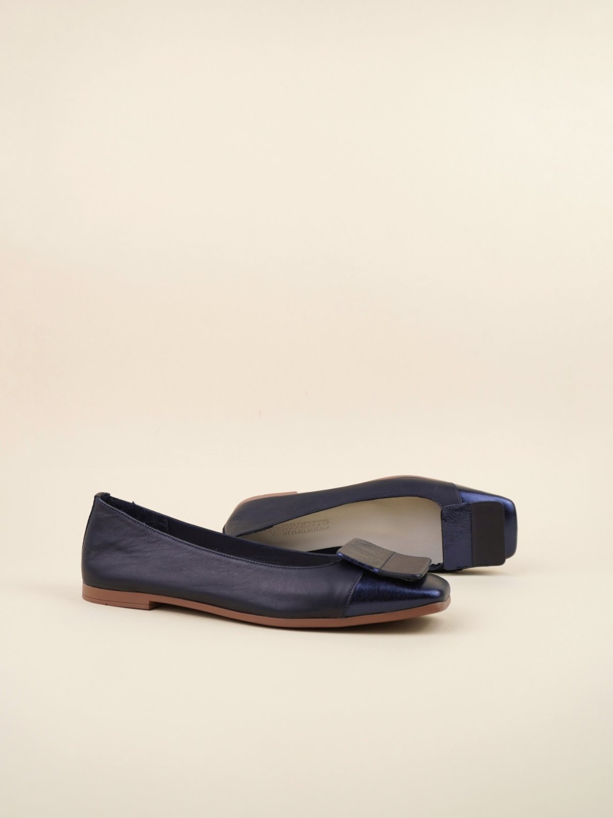 Kožne baletanke Invento 90TK1 Navy | Comfortino
