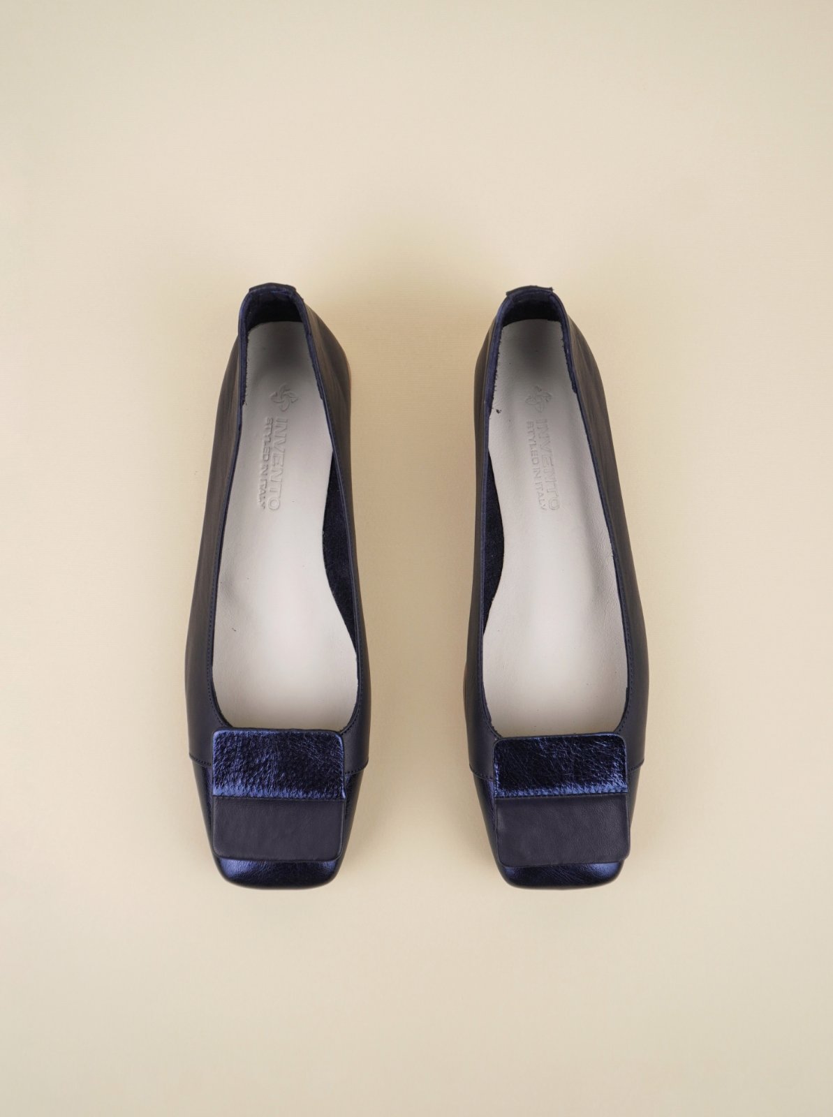 Kožne baletanke Invento 90TK1 Navy | Comfortino