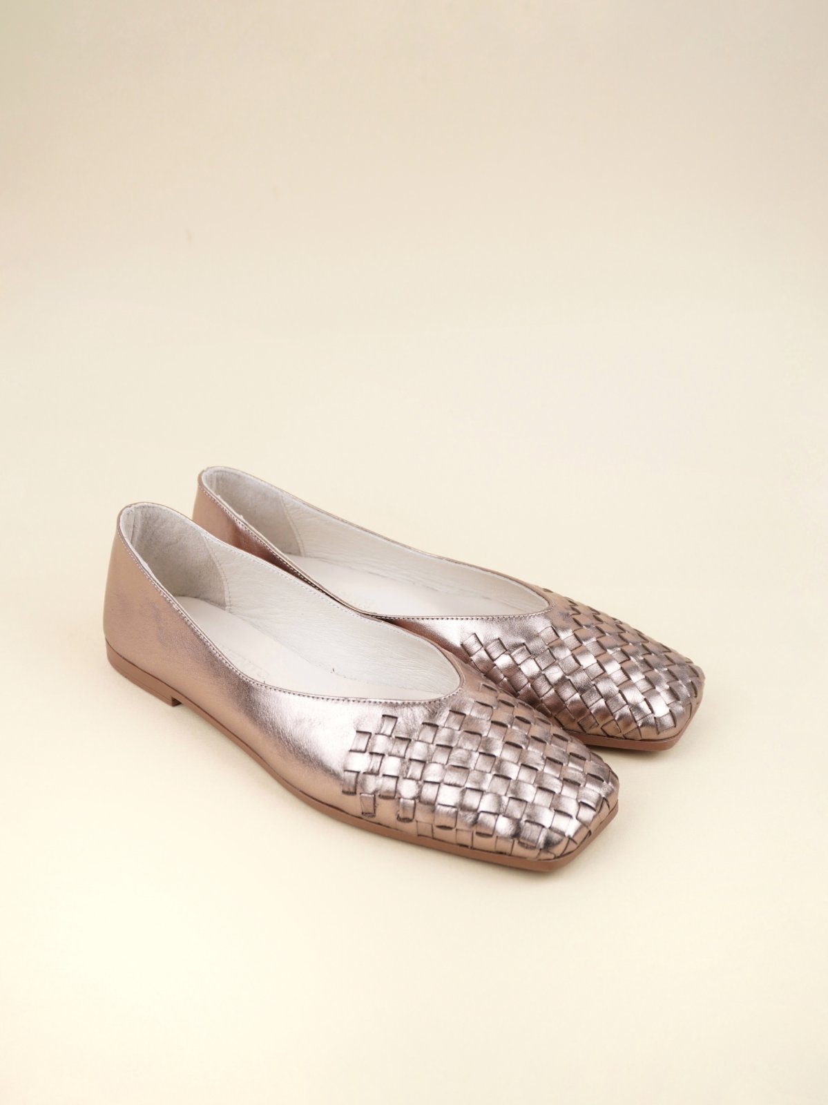 Kožne baletanke Invento 619 Met ash | Comfortino