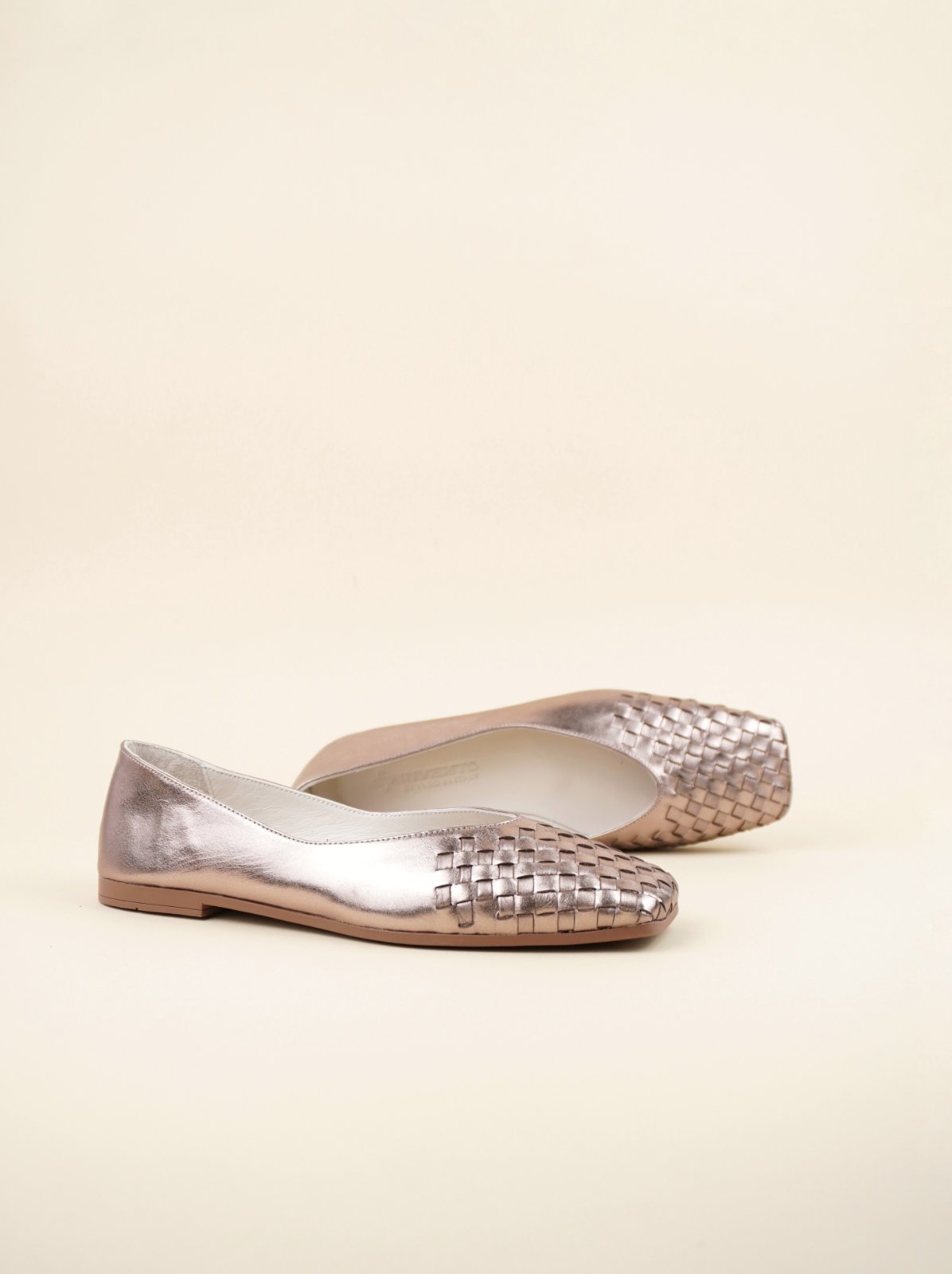 Kožne baletanke Invento 619 Met ash | Comfortino