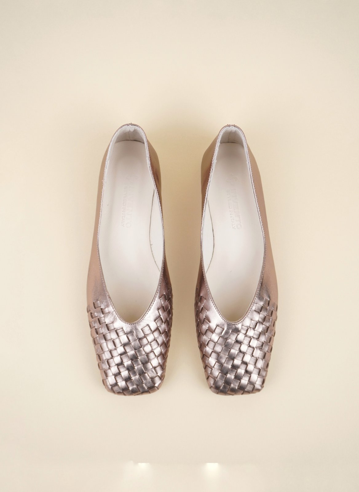 Kožne baletanke Invento 619 Met ash | Comfortino