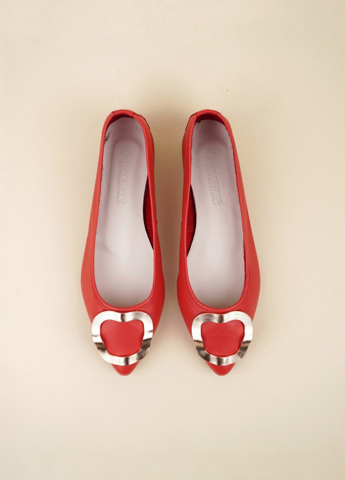 Kožne baletanke Invento 6016 Red | Comfortino