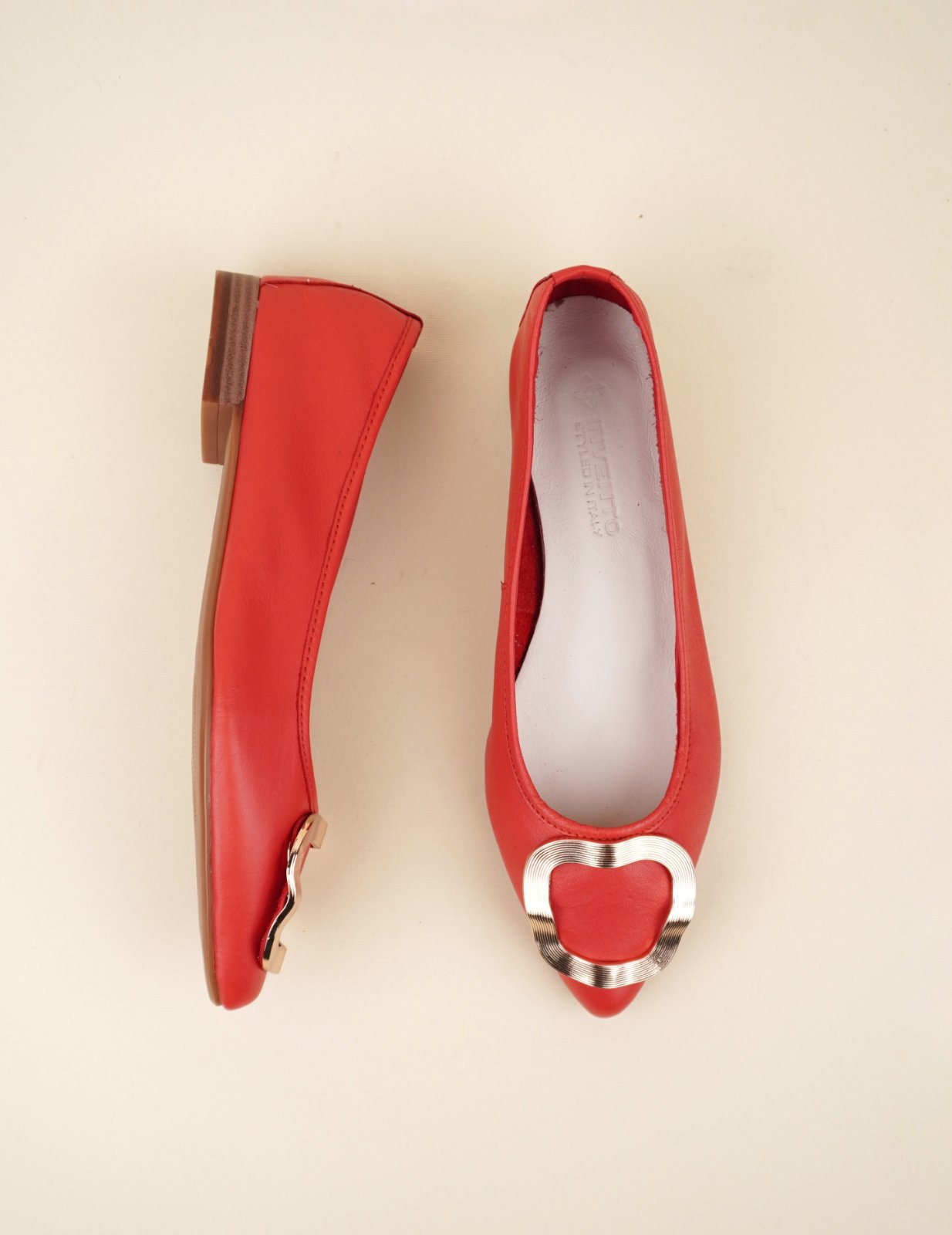 Kožne baletanke Invento 6016 Red | Comfortino