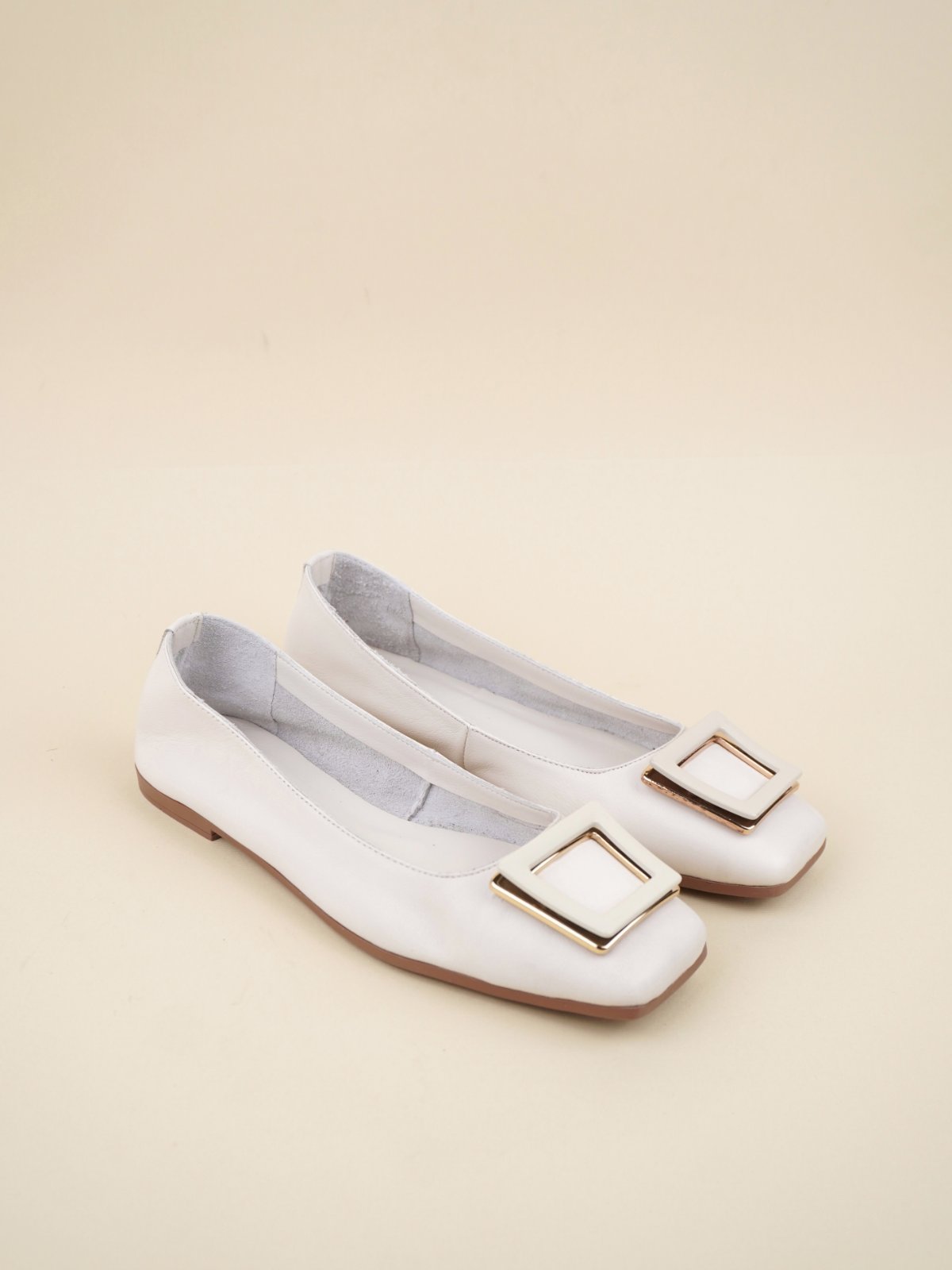 Kožne baletanke Invento 214 Marshmellow | Comfortino