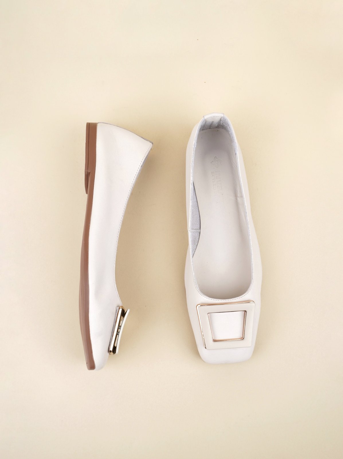 Kožne baletanke Invento 214 Marshmellow | Comfortino